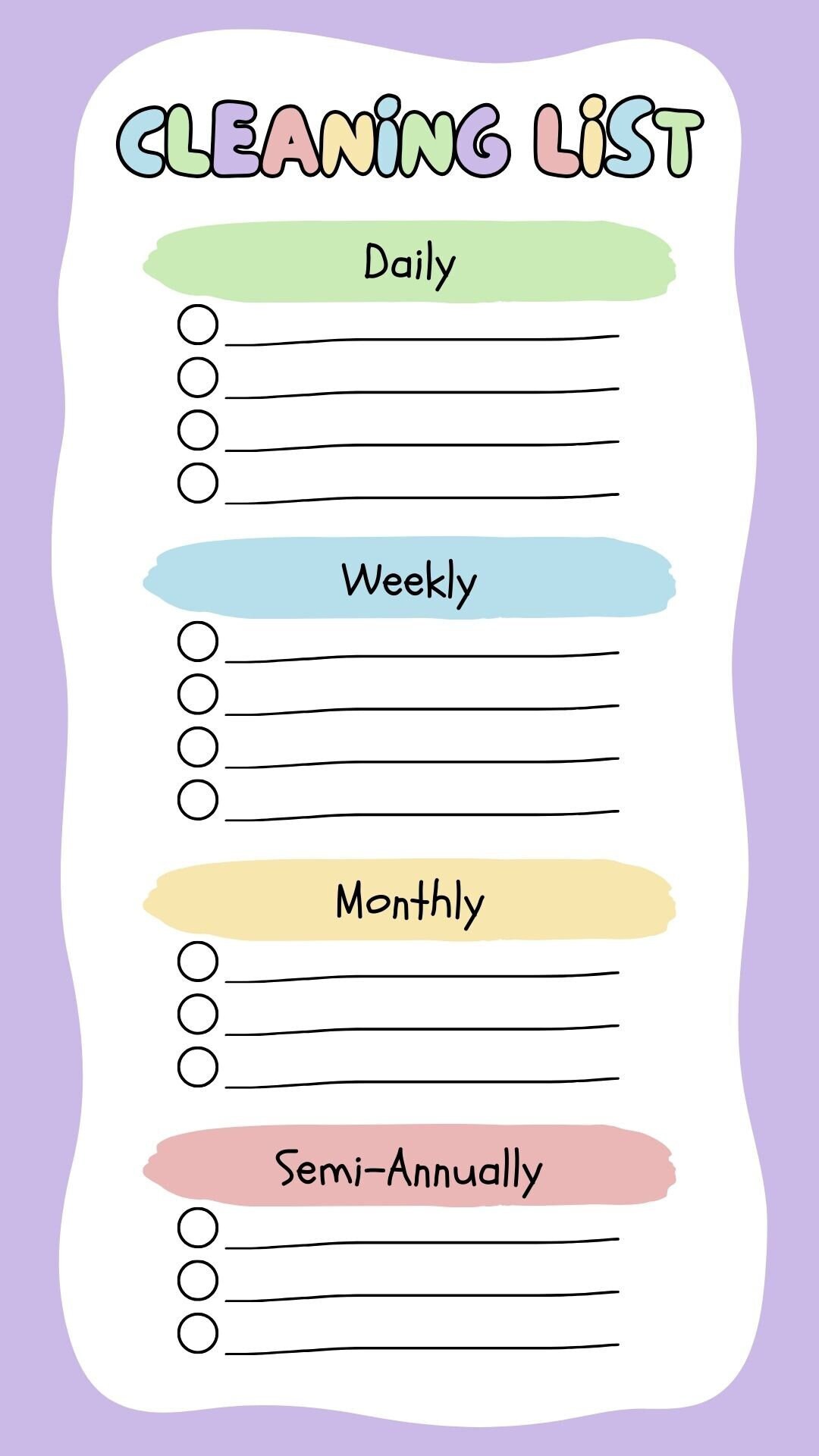 Cleaning Timeline - Etsy