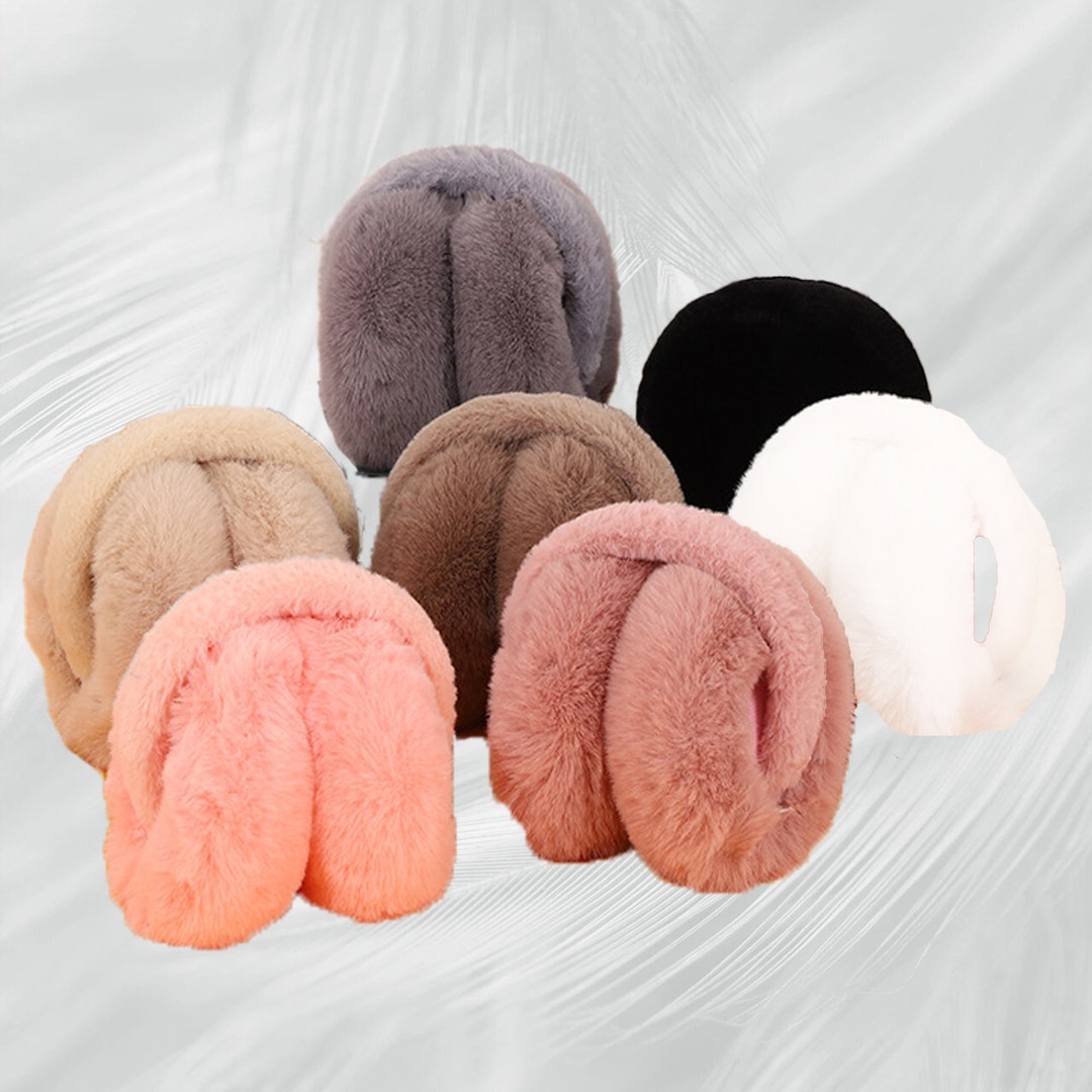 Fluffy Ear Muff for Women Plush Foldable Earmuffs Kids Winter Earmuffs ...