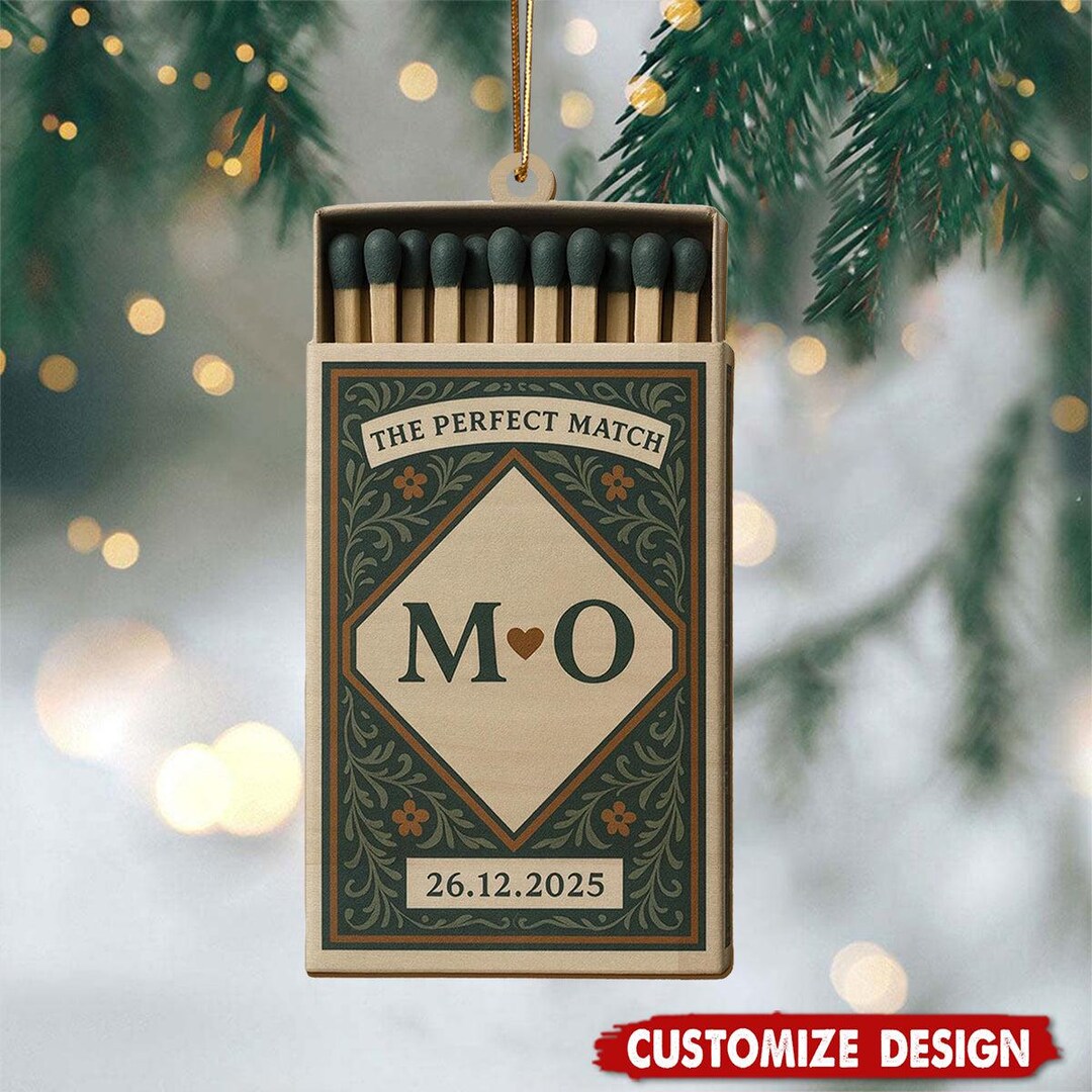 Personalized Matchbox Ornament, Custom Initials Date, Keepsake Box ...