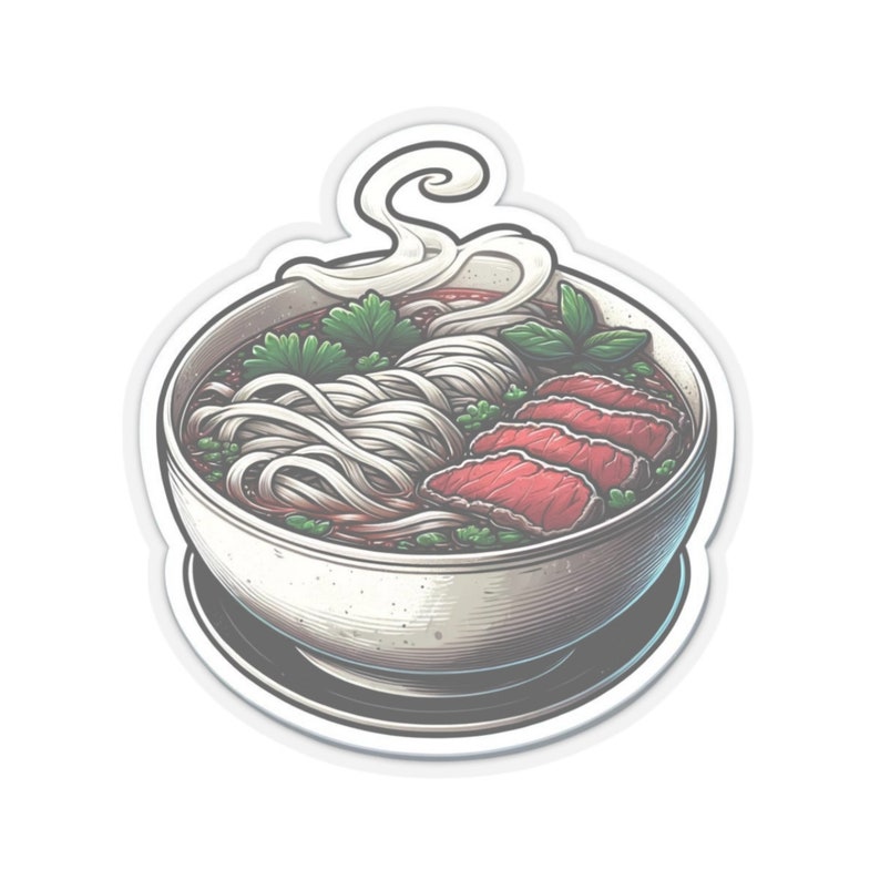 Delicious Steamy Pho Sticker, Pho Lovers' Sticker Delight ...