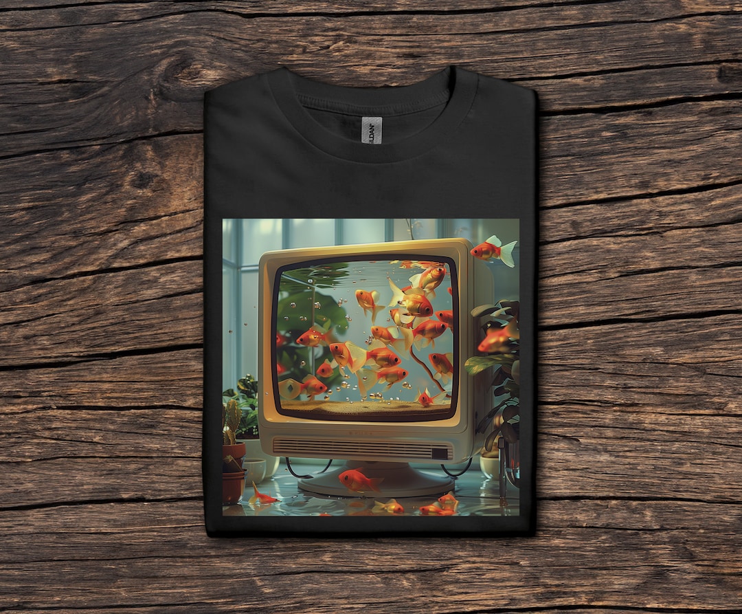 Frutiger Aero Shirt, Old School Computer, Fish Tank, Vintage Design ...