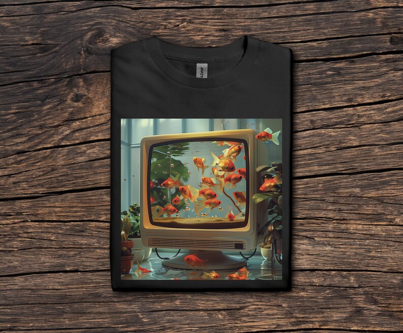 Frutiger Aero Shirt, Old School Computer, Fish Tank, Vintage Design ...