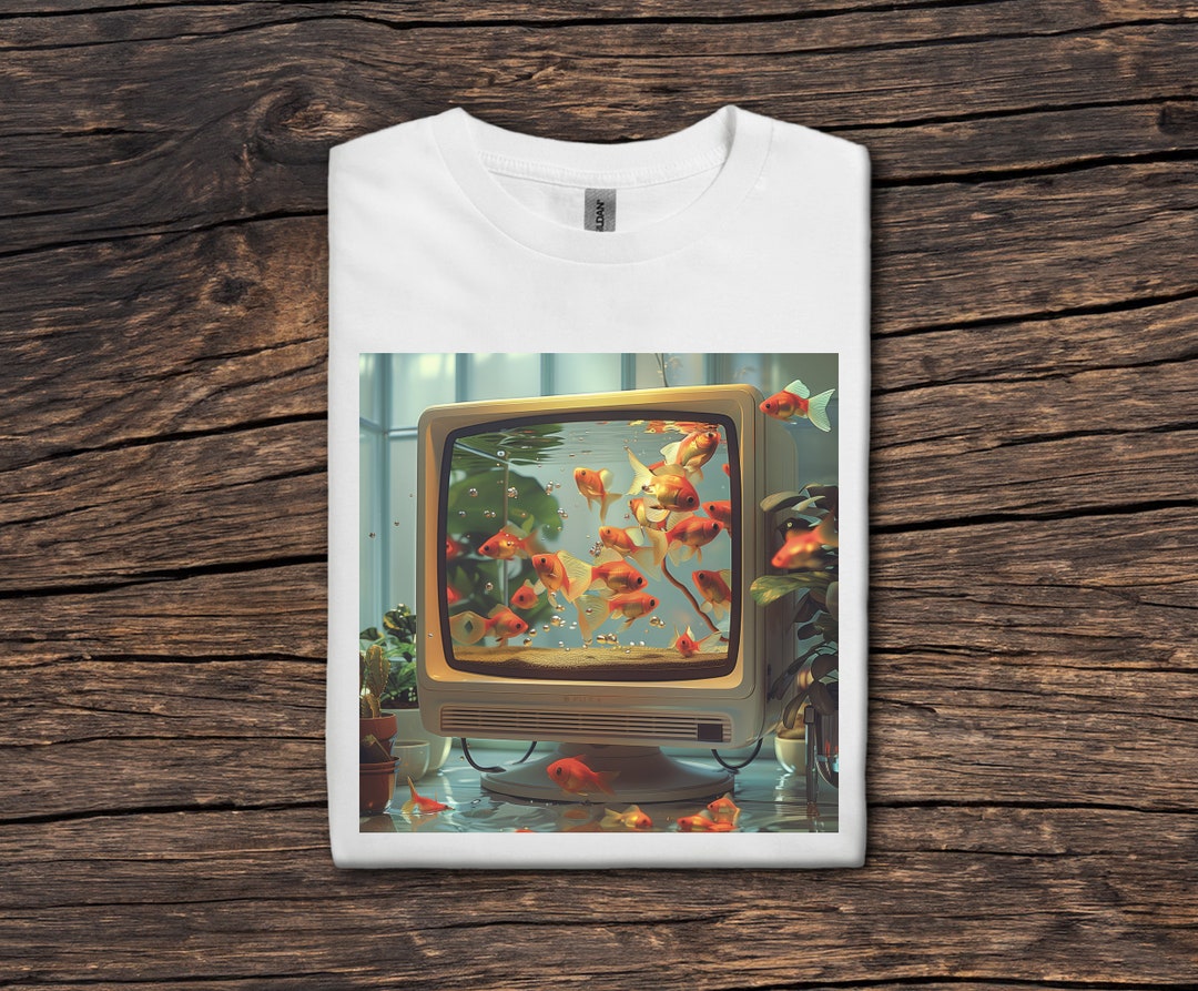 Frutiger Aero Shirt, Old School Computer, Fish Tank, Vintage Design ...
