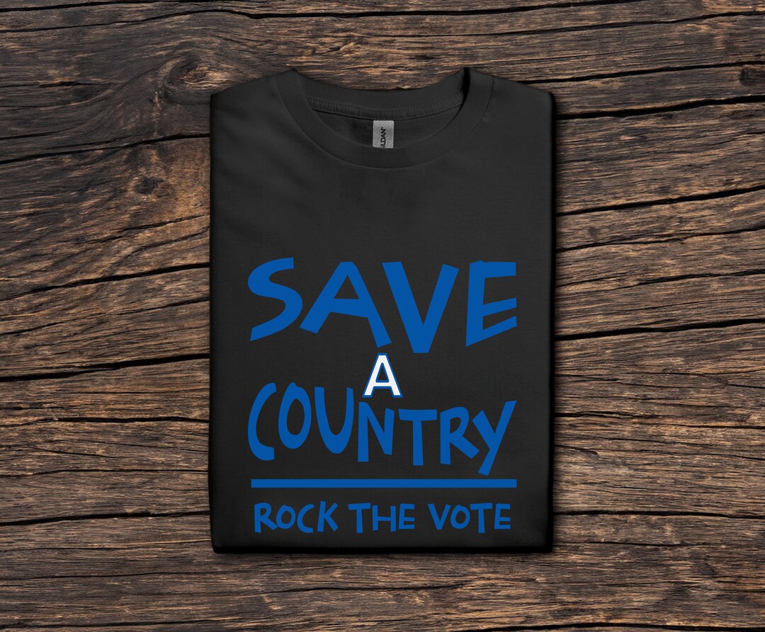 Patriotic Election Shirt, Blue Rock the Vote Tee, Save a Country Voting ...