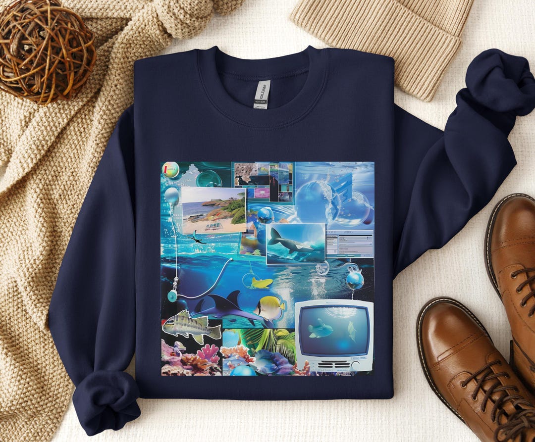 Frutiger Aero Shirt, Old School Computer, Photo Collage, Vintage Design ...