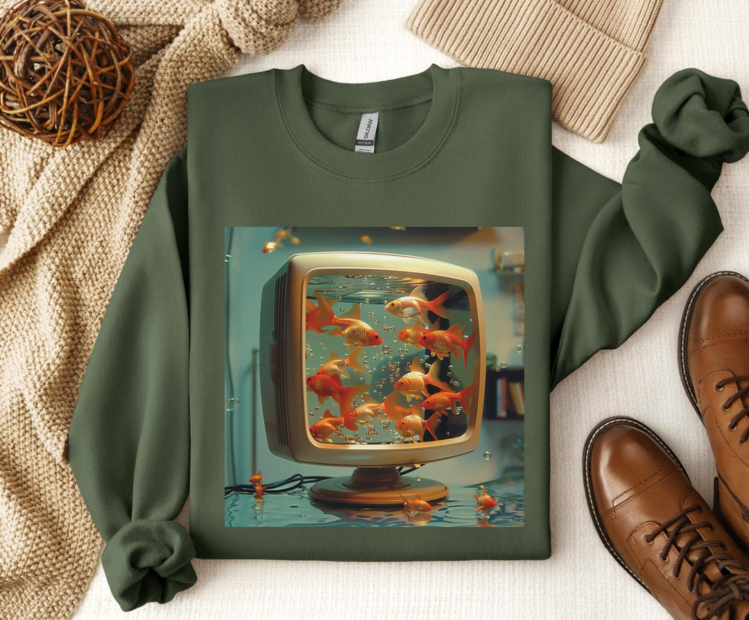 Frutiger Aero Shirt, Old School Computer, Fish Tank, Vintage Design ...
