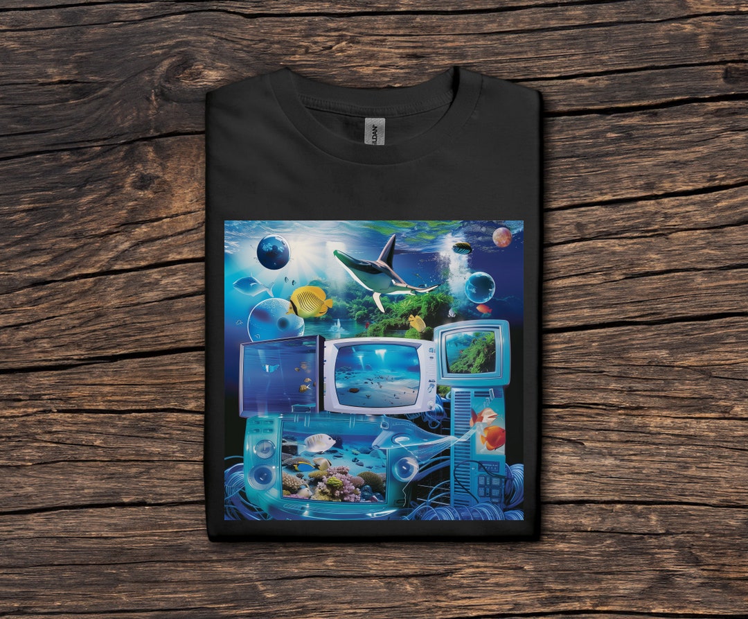 Frutiger Aero Shirt, Old School Computer, Photo Collage, Vintage Design ...