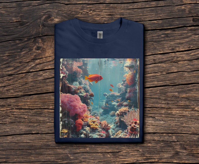 Frutiger Aero Shirt, Y2K Ocean, Old School Fish, Photo Collage, Vintage ...