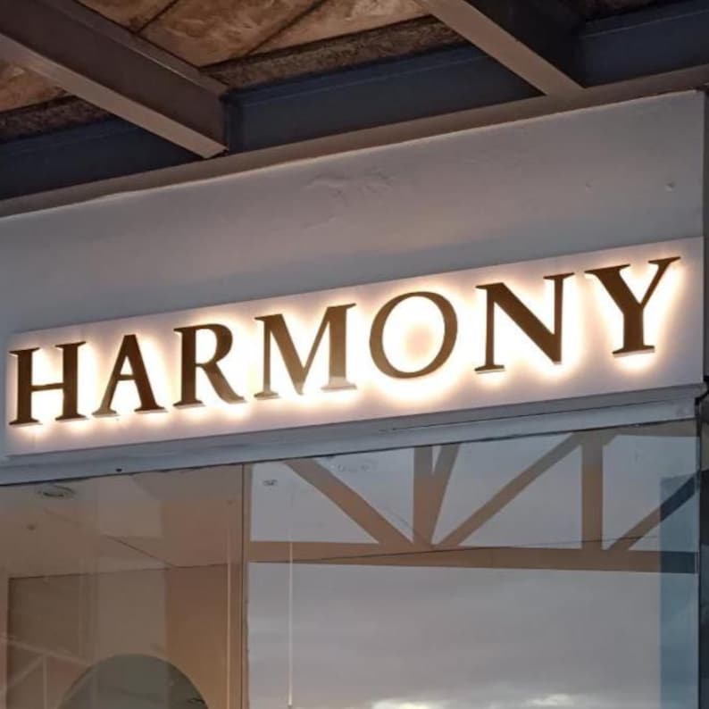 Custom Halo Lit Sign, Storefront Sign, 3D Metal Logo Sign, Beauty Salon ...