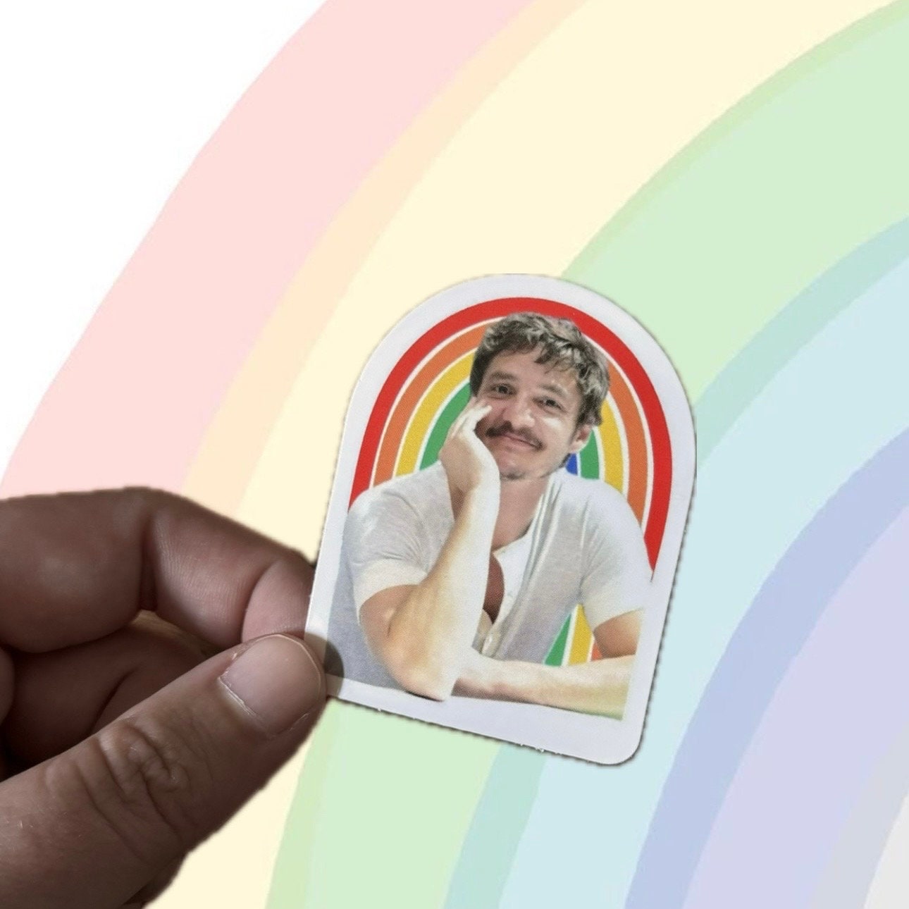 Pedro Pascal Sticker LGBTQ Colors - Etsy