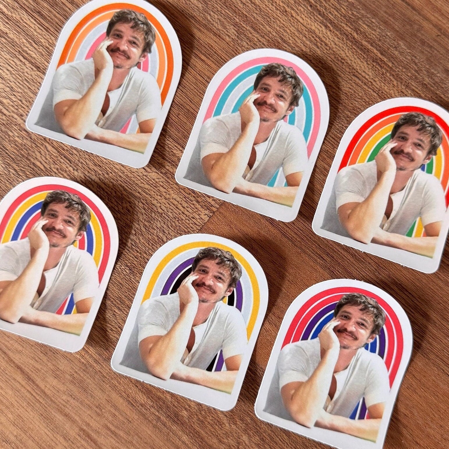 Pedro Pascal Sticker LGBTQ Colors - Etsy