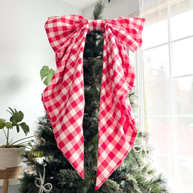 Red Gingham Fabric Bows - Etsy