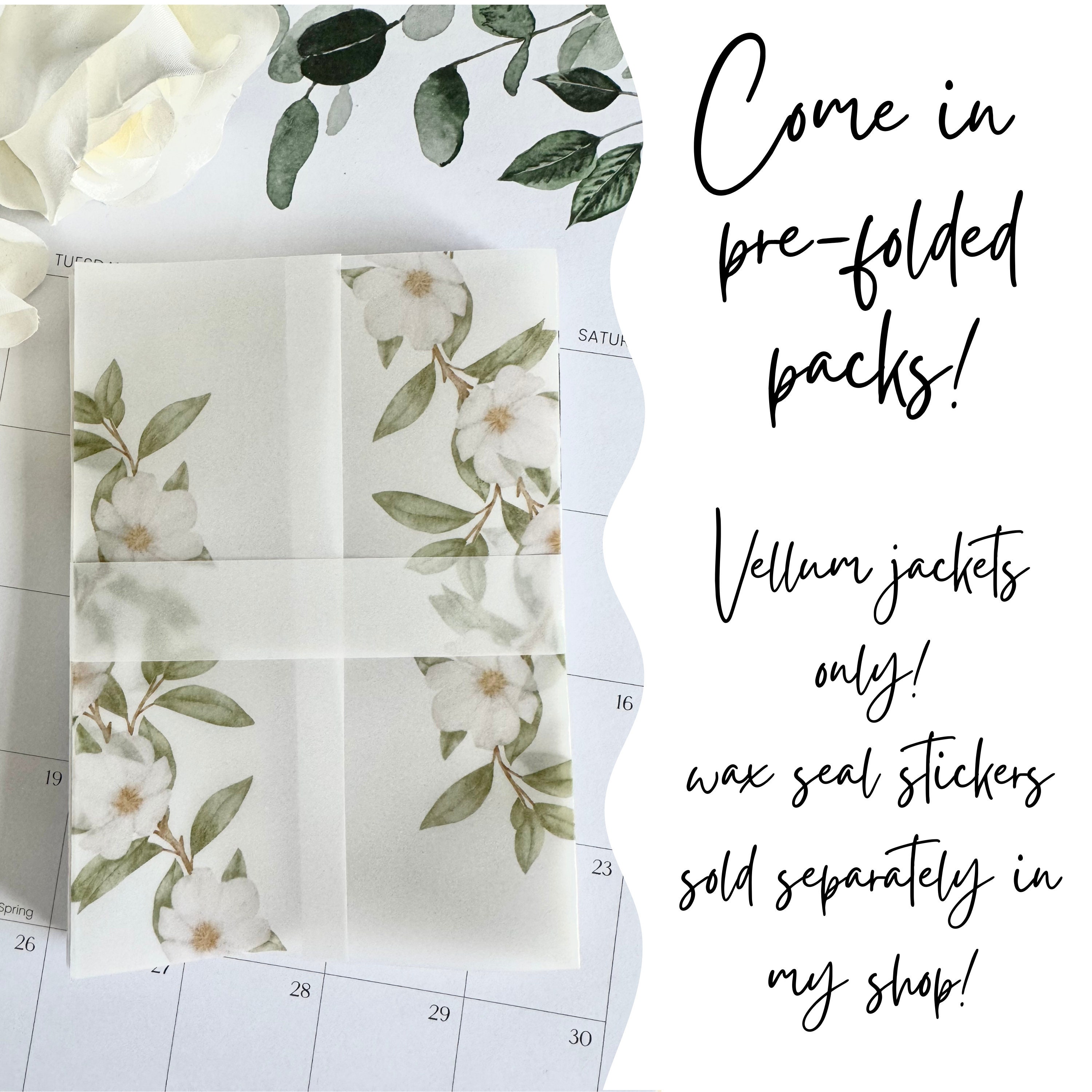 Vellum Jacket Greenery Vellum Wrap 5x7 Green Leaf Wedding Invitation ...