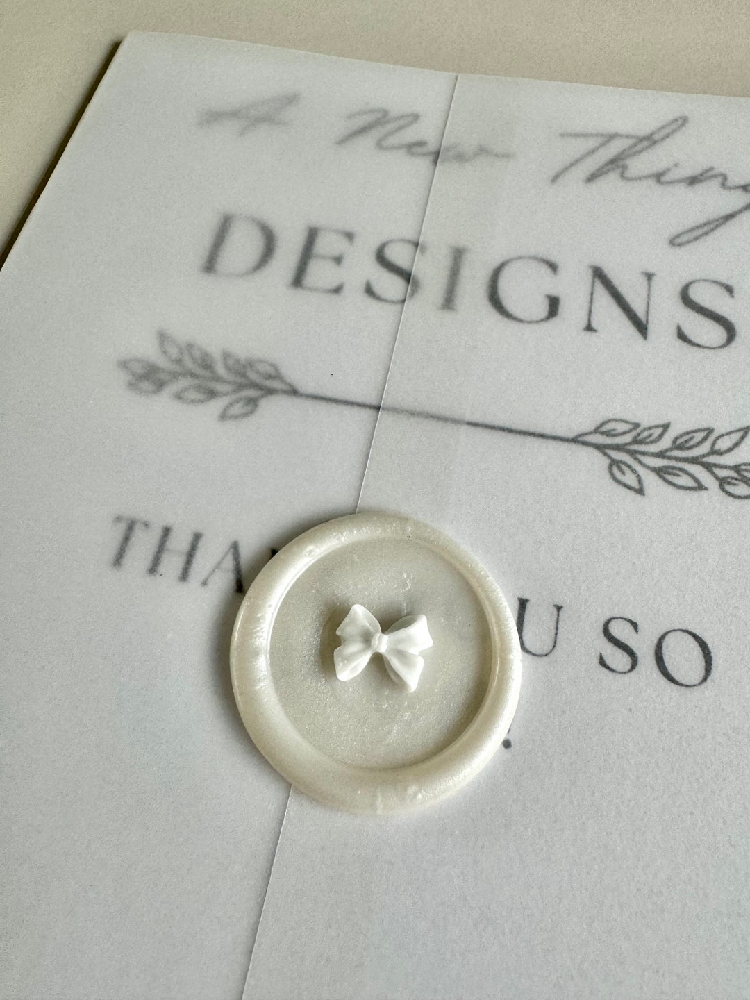 Bow Wax Seal Sticker Petite Bow Wax Seal Wedding Bow Charm Minimalist ...