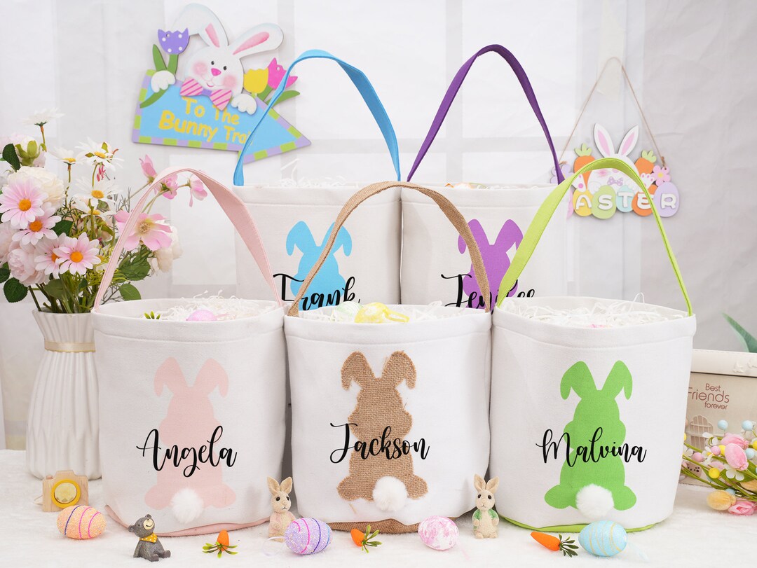 Personalized Easter Basket, Bunny Baskets for Kids, Easter Basket With ...