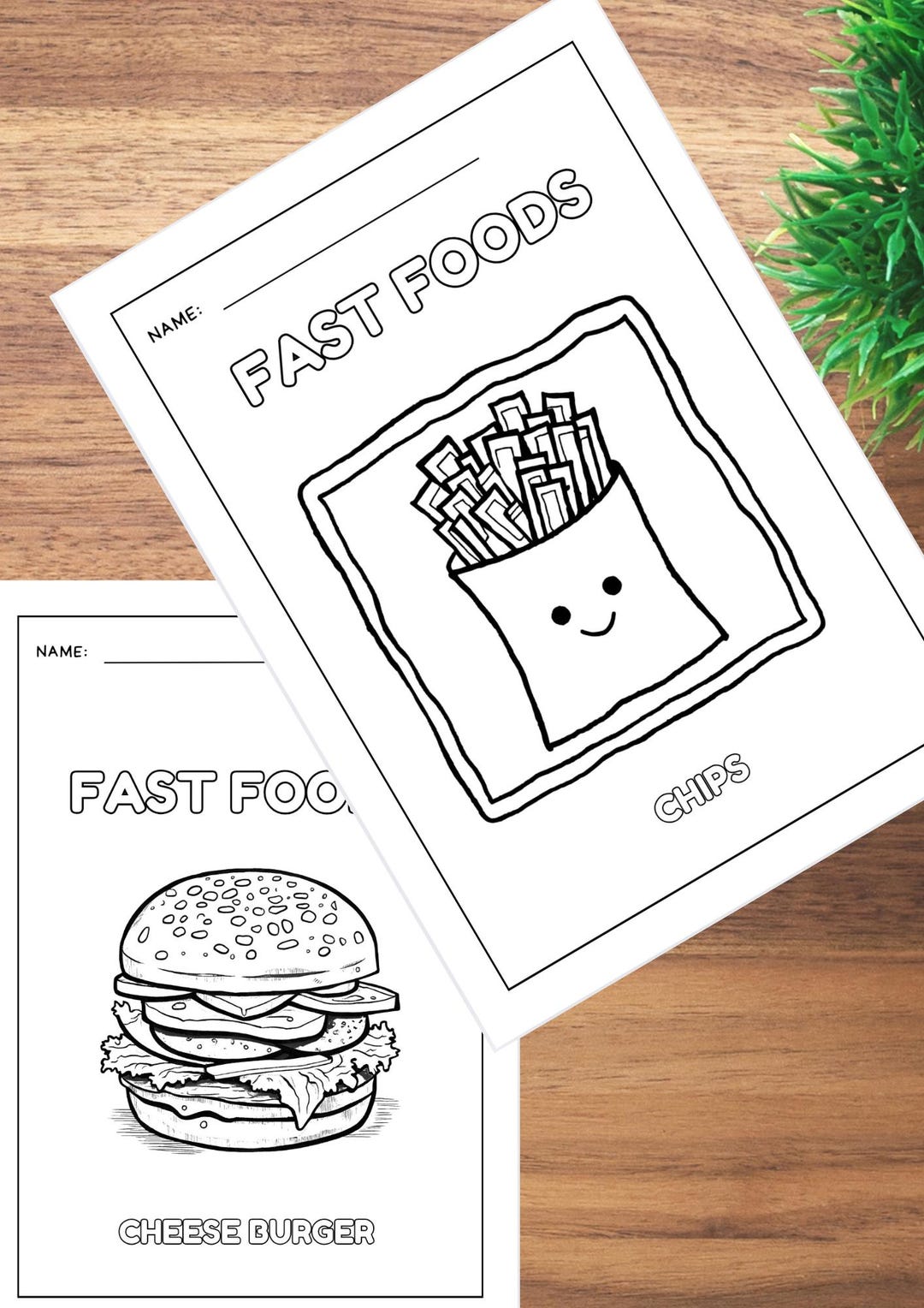 Fast Food Worksheet - Etsy