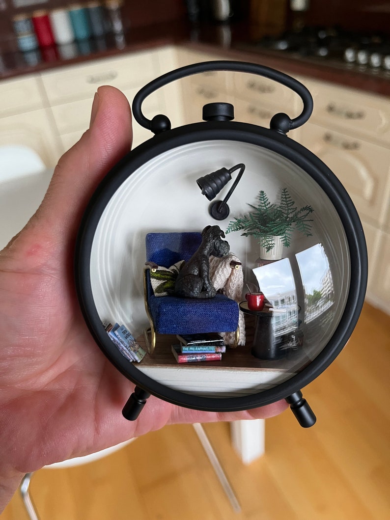 Living Room Diorama in Vintage Alarm Clock - Etsy