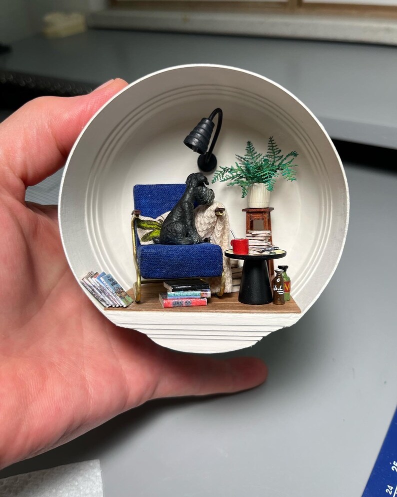 Living Room Diorama in Vintage Alarm Clock - Etsy