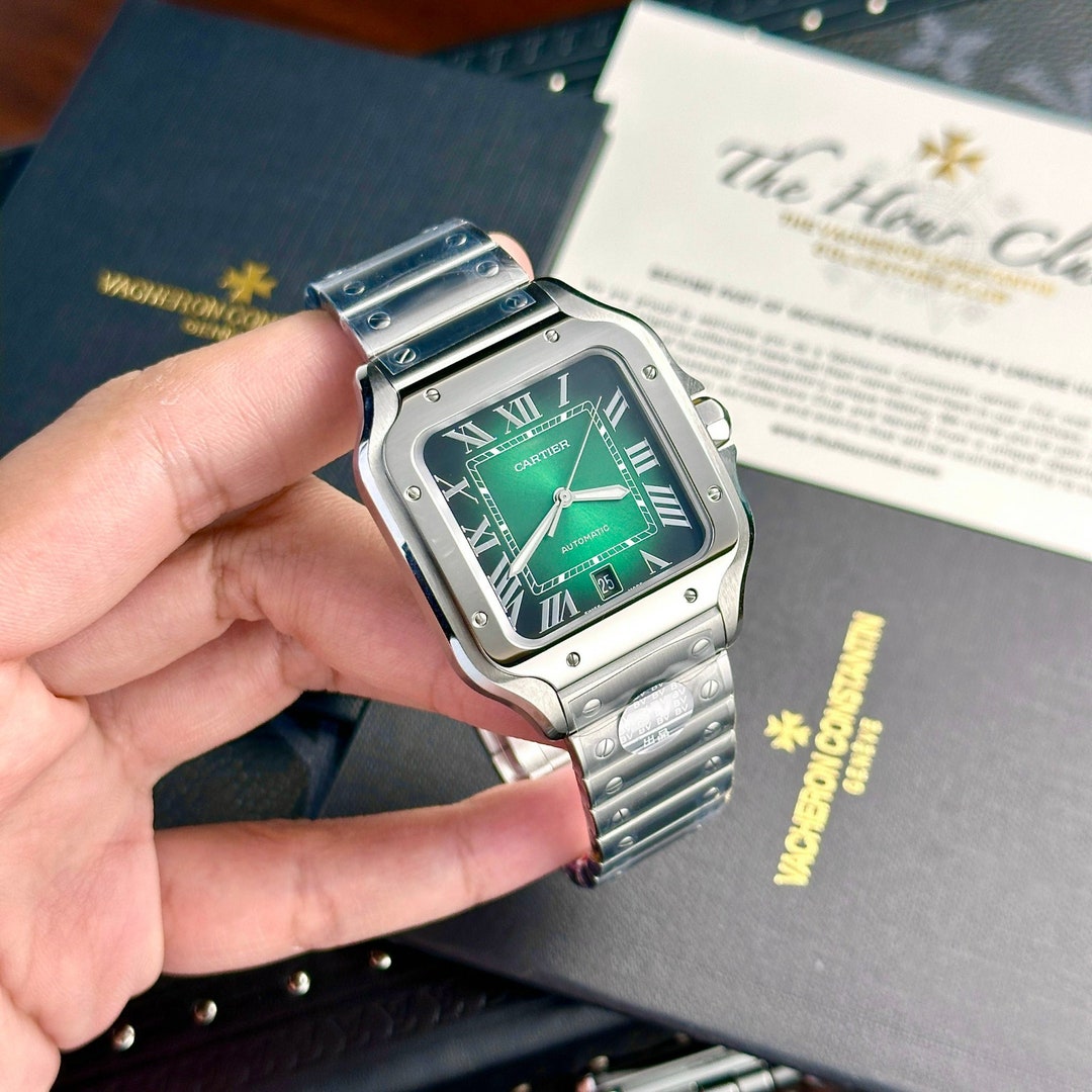 Cartier Santos Green Dial 41mm , Stainless Steel Cartier Santos, Come ...