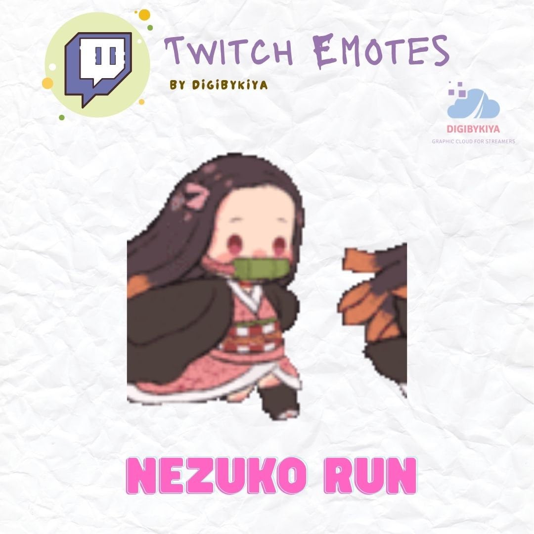 Animated Twitch Emote, Demon Slayer, Run Nezuko Kamado - Ready to Use ...