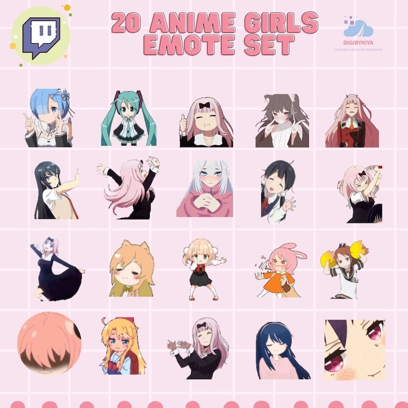 Animated Twitch Emote, Anime Girls Cute - Ready to Use for Streamers - Etsy
