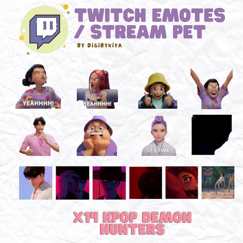 Animated Twitch Emote, KPOP Demon Hunter, Huntrix, Saja Boys Cute ...