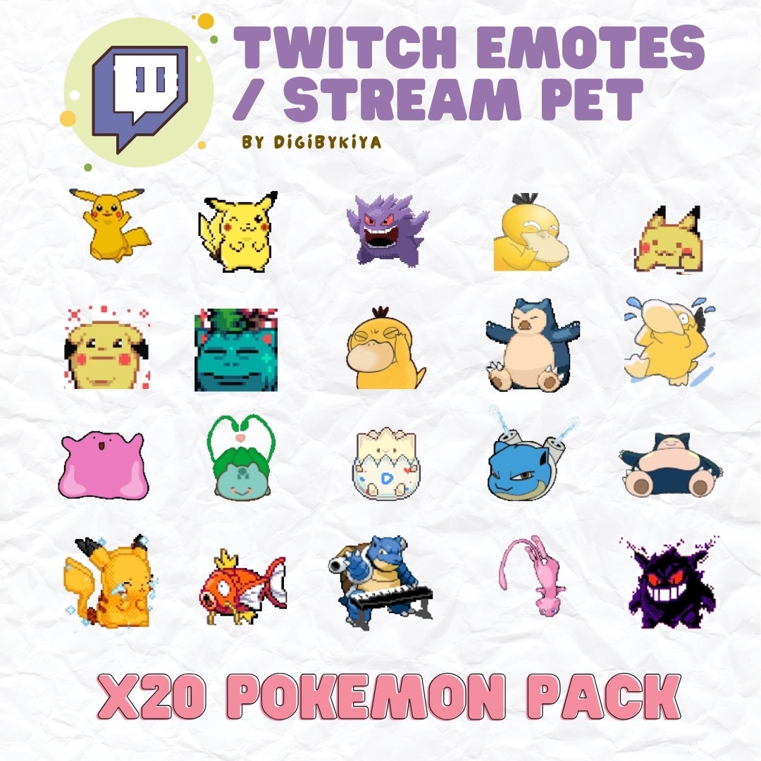 Animated Twitch Emote X20 Pokemon Pack - Ready to Use for Streamers - Etsy