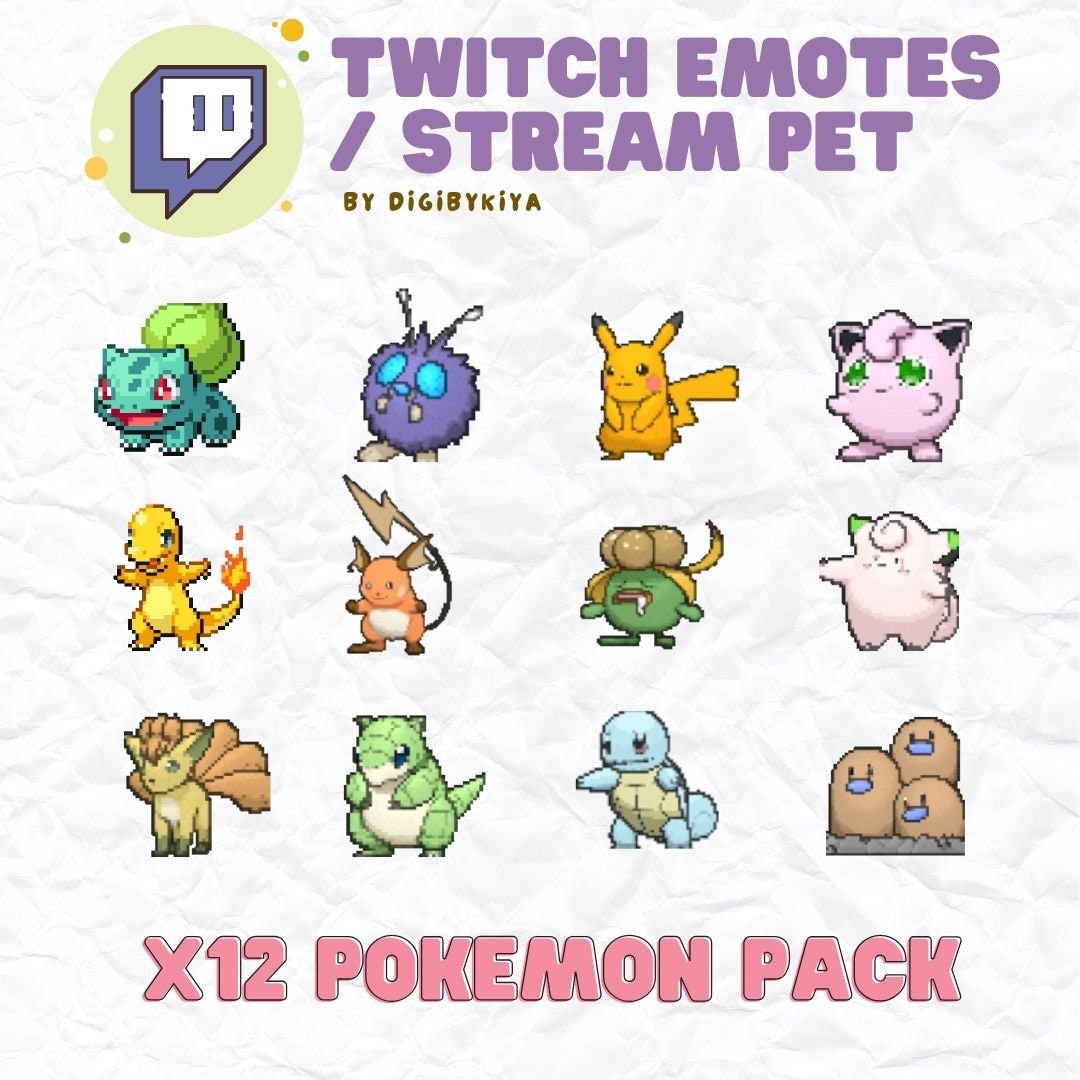 Animated Twitch Emote / Stream Pet Pokemon Pack - Ready to Use for ...