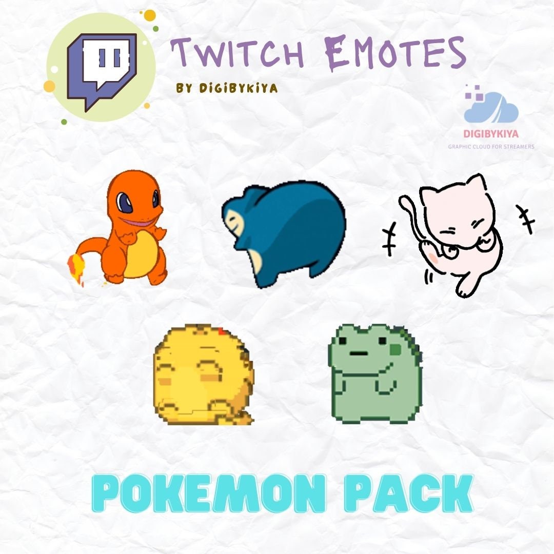 Animated Twitch Emote, Pokemon Pack (snorlax, Pikachu, Charmander ...