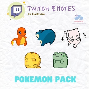 Animated Twitch Emote, Pokemon Pack (snorlax, Pikachu, Charmander ...