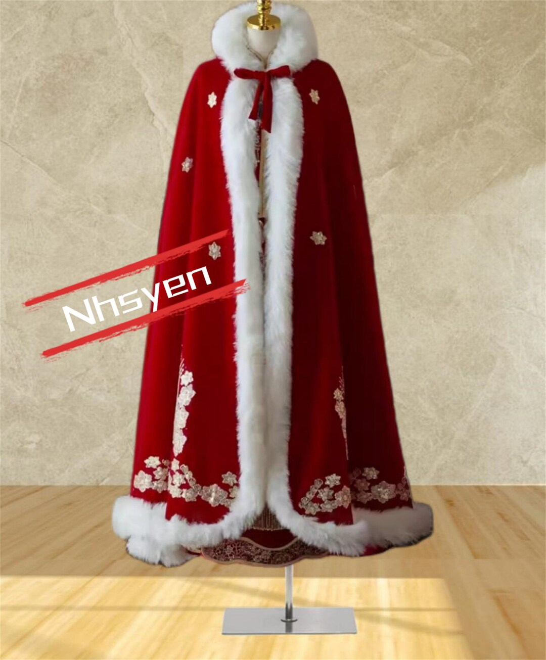New Design Luxury Winter Red Cape,cosplay Event Cape,women Thick Plush ...