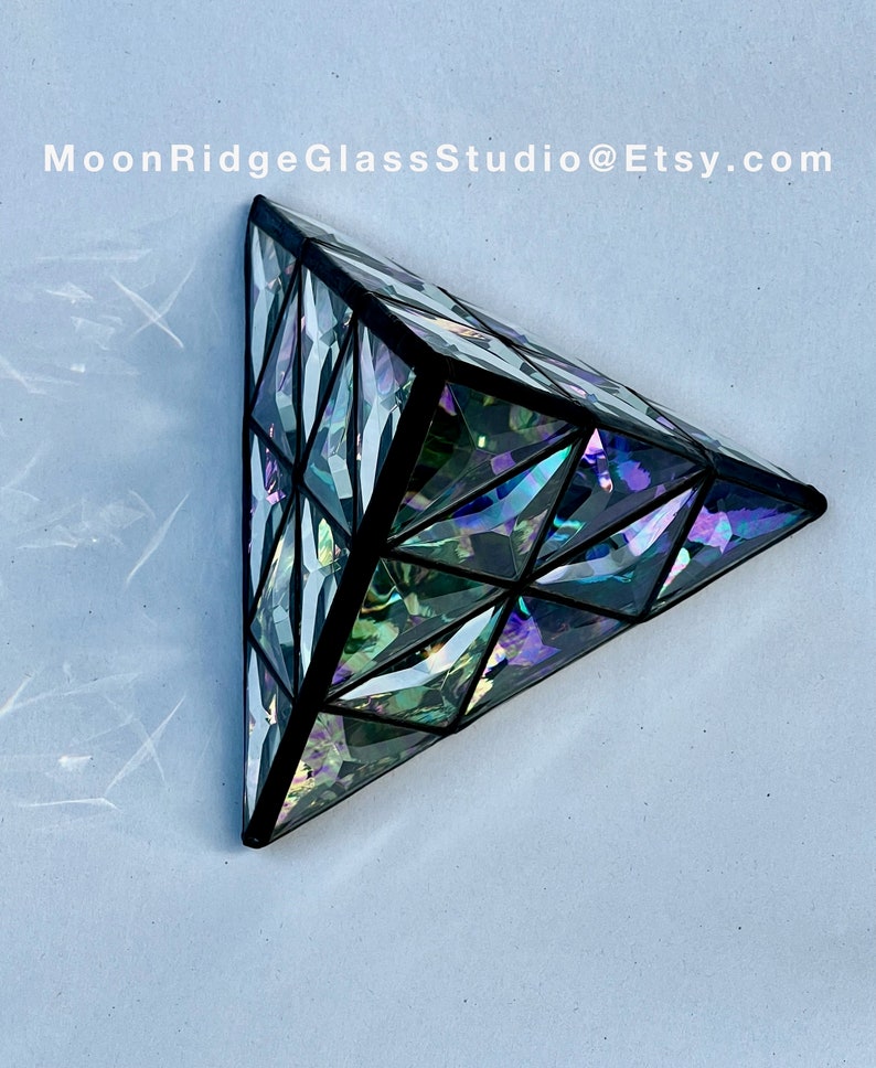 Stained Glass Pyramid Beveled Glass Triangle Rainbows of Light ...