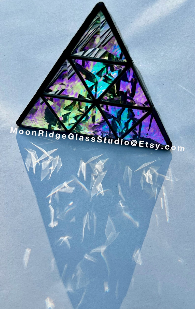 Stained Glass Pyramid Beveled Glass Triangle Rainbows of Light ...