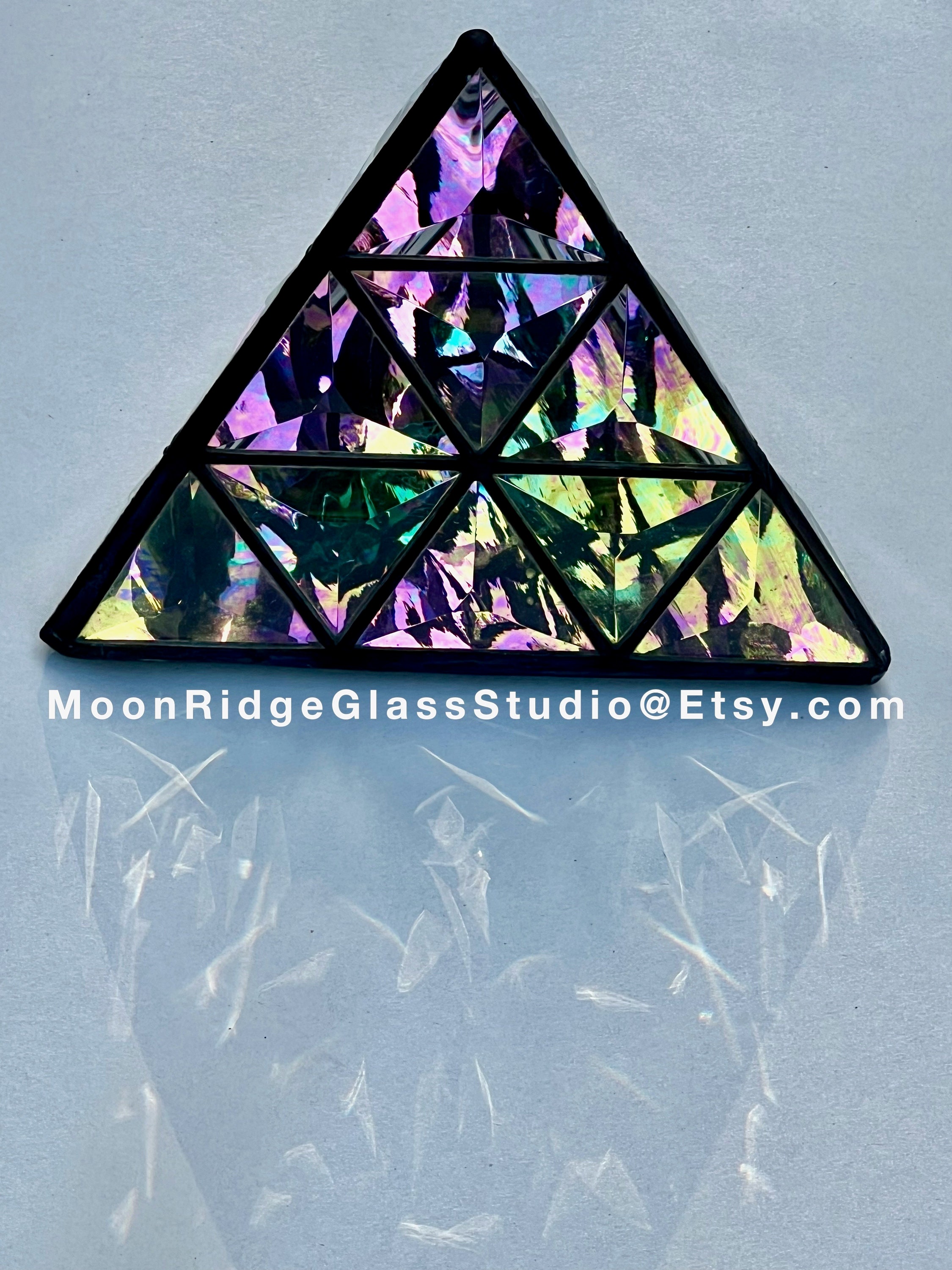 Stained Glass Pyramid Beveled Glass Triangle Rainbows of Light ...