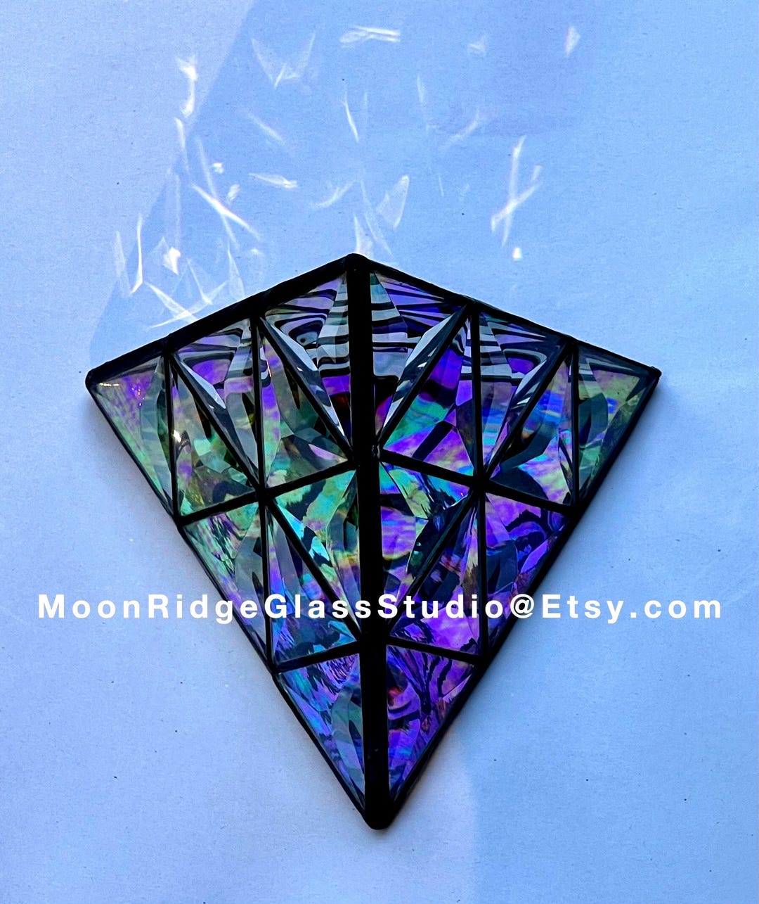 Stained Glass Pyramid Beveled Glass Triangle Rainbows of Light ...