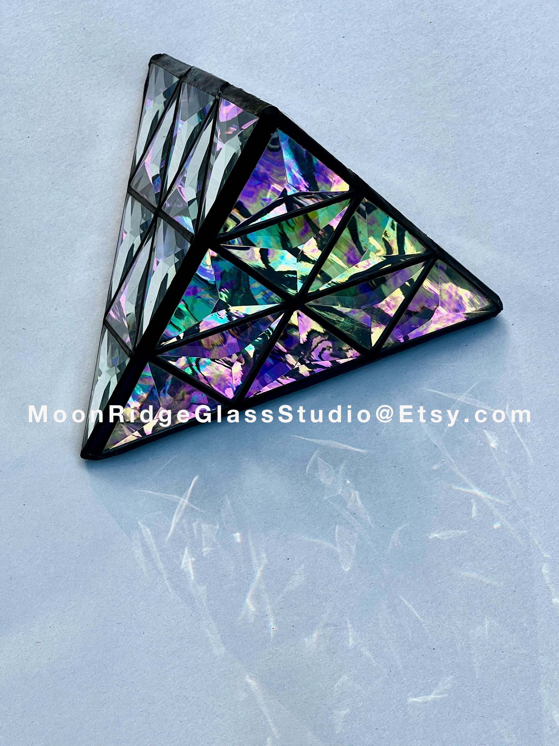 Stained Glass Pyramid Beveled Glass Triangle Rainbows of Light ...