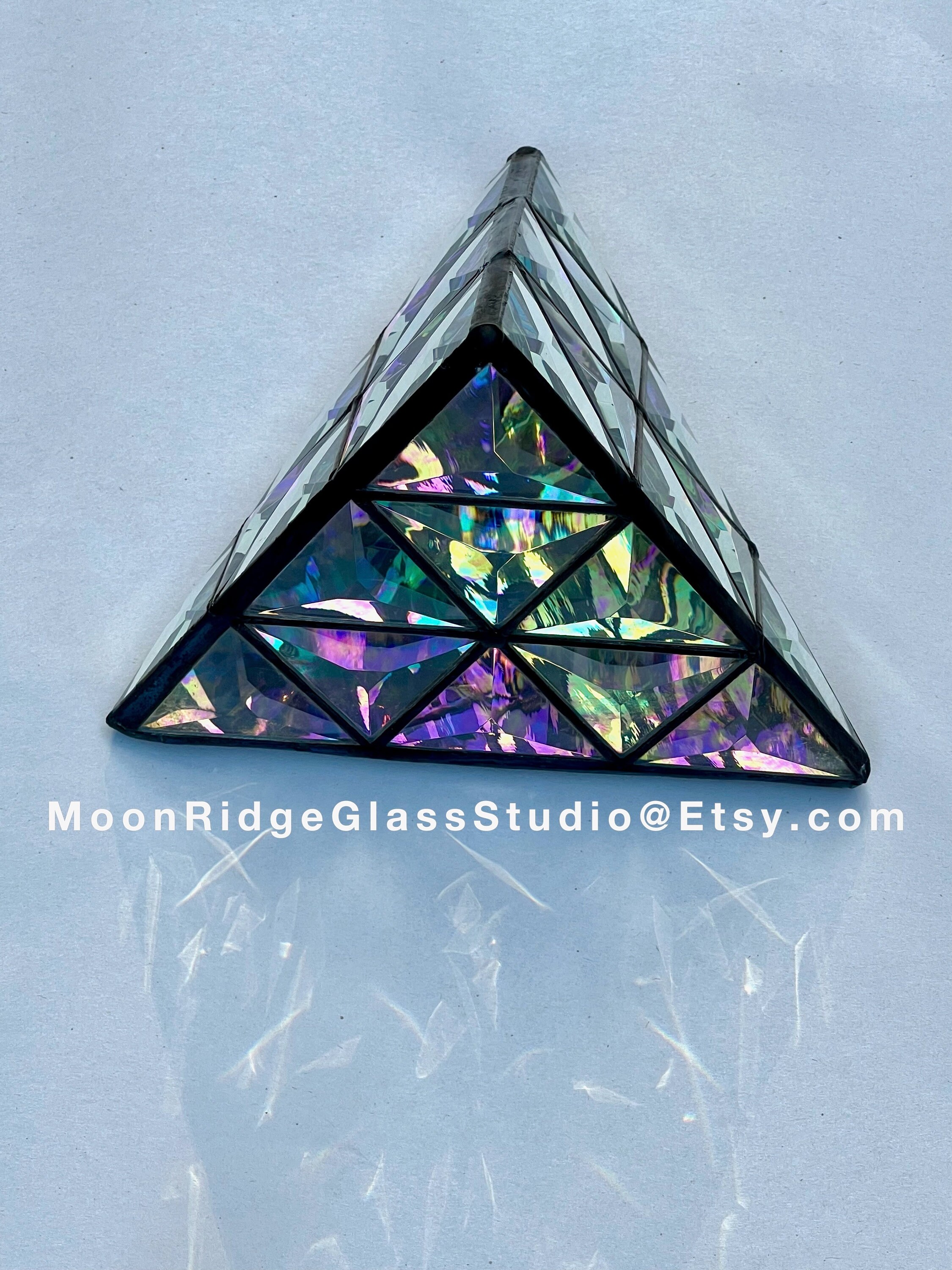 Stained Glass Pyramid Beveled Glass Triangle Rainbows of Light ...