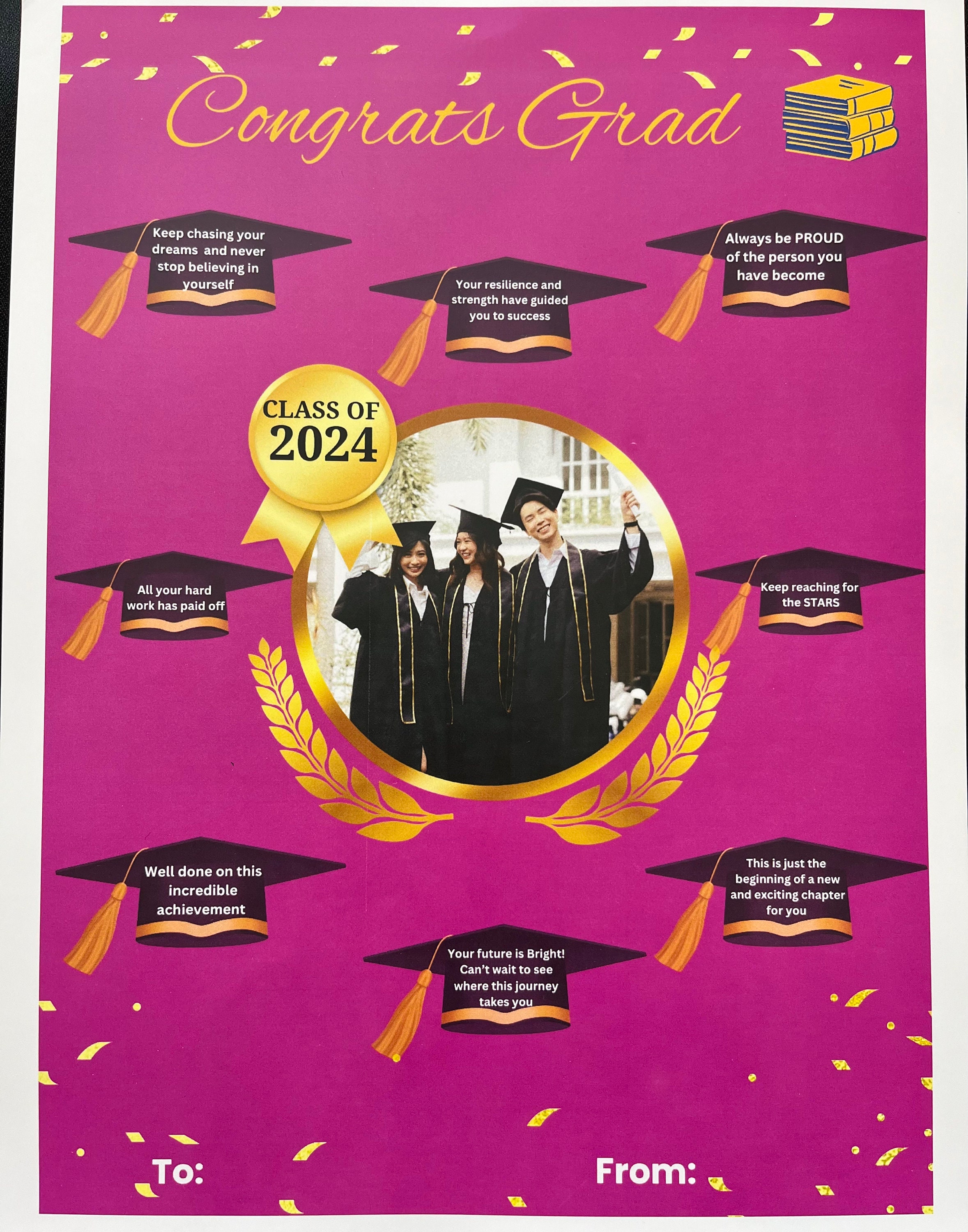 Graduation Scratchy Scratch Poster, Personalized Graduation Present ...