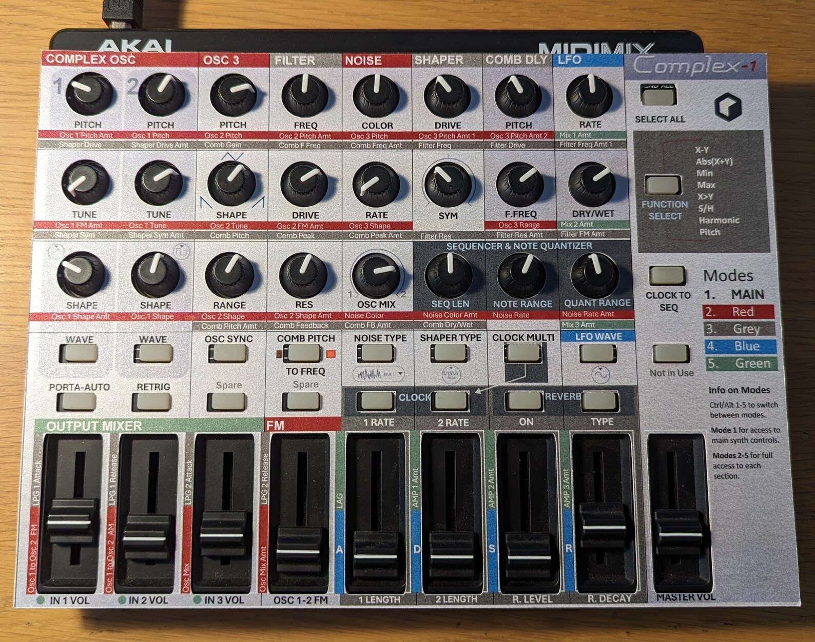 Complex-1 - Akai Midimix Controller Overlay for Reason. Midi Mapping ...