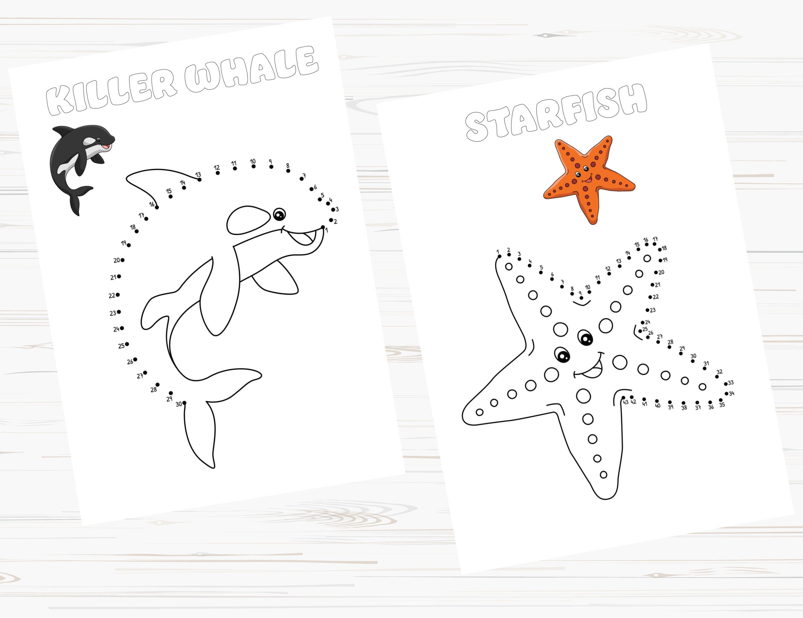 30 Sea Animal Dot to Dot | Coloring Pages Kids and Toddlers | Connect ...