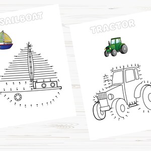 30 Vehicles Dot to Dot | Coloring Pages Kids and Toddlers | Connect the ...