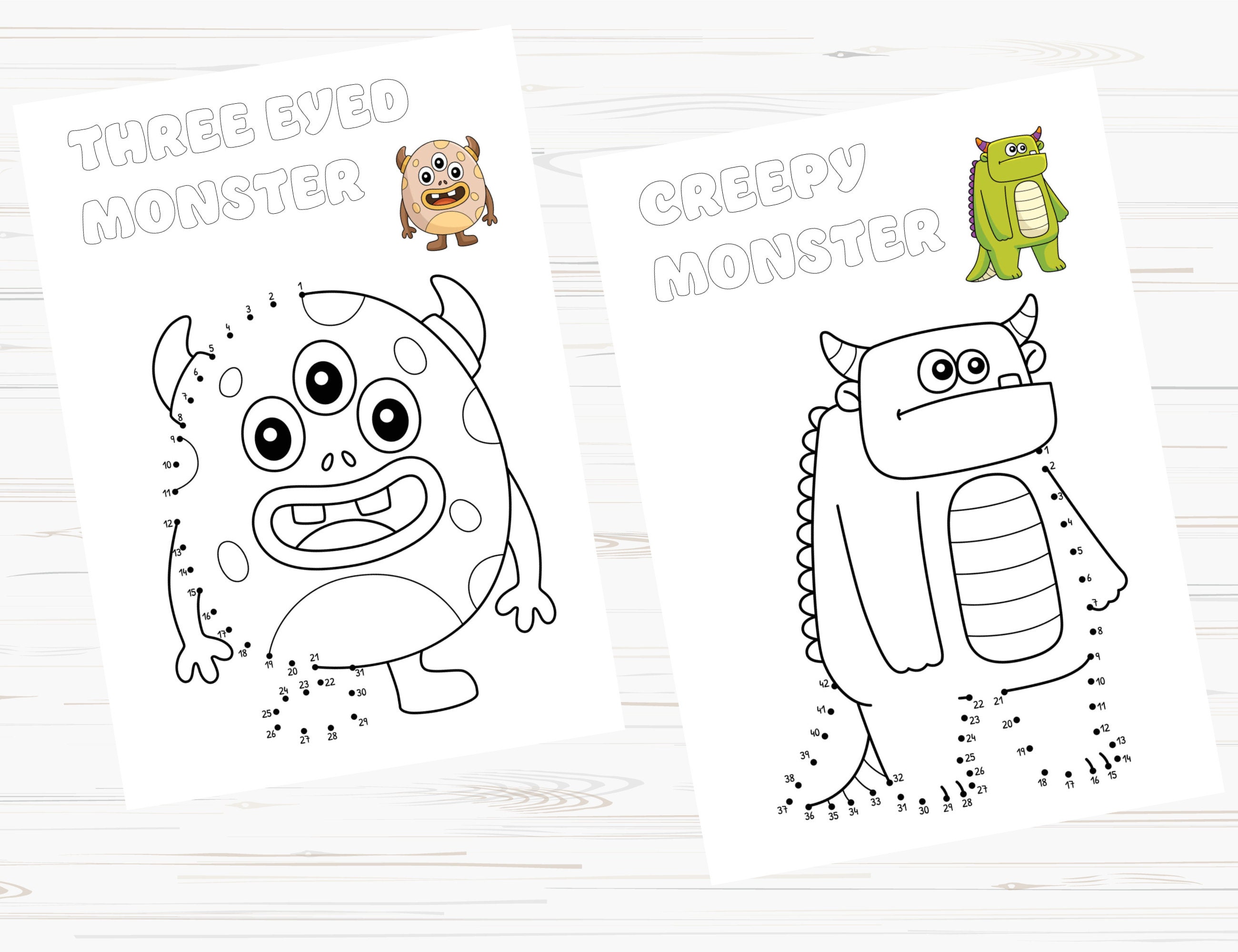 27 Monsters Dot to Dot | Coloring Pages Kids and Toddlers | Connect the ...