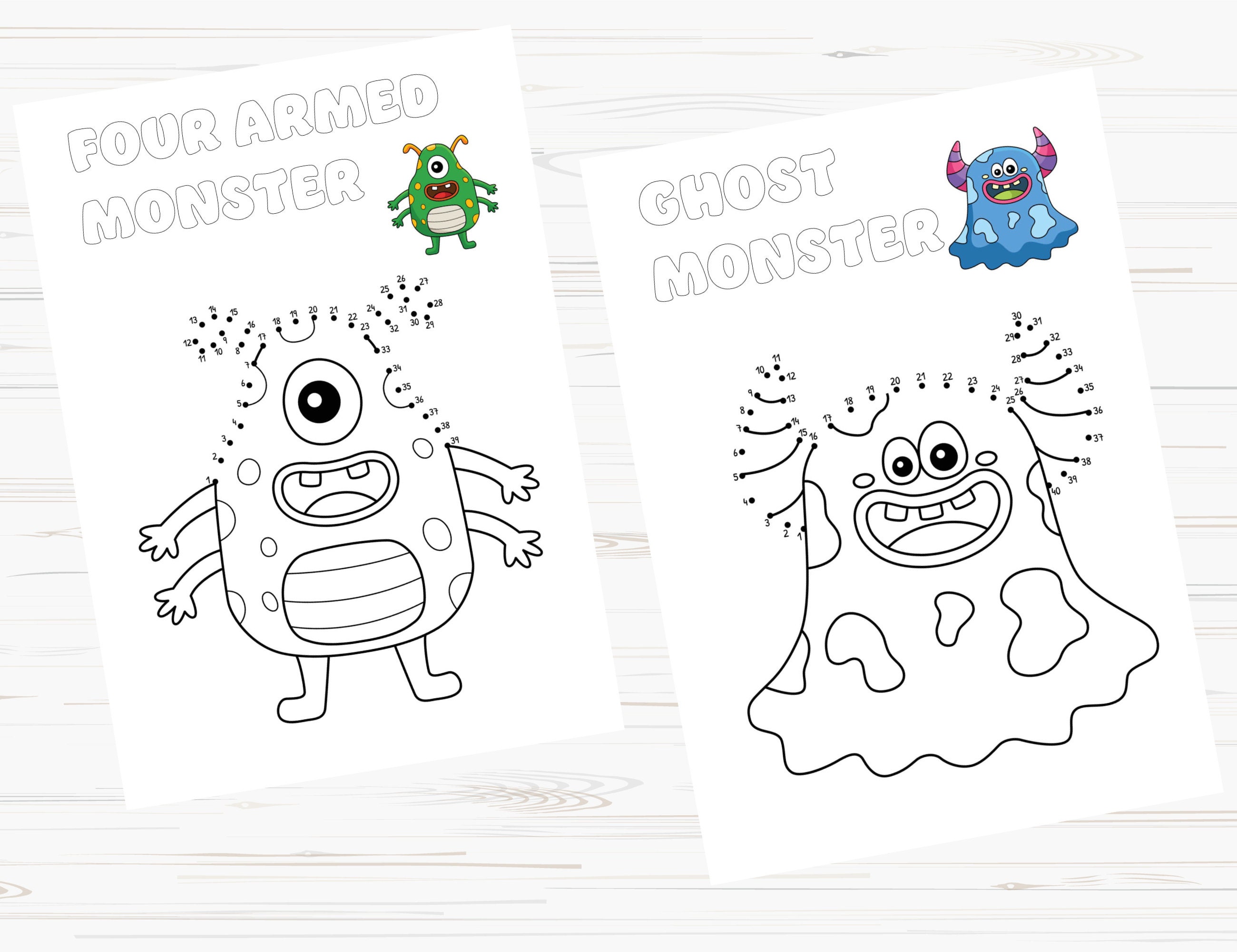 27 Monsters Dot to Dot Coloring Pages Kids and Toddlers Connect the ...