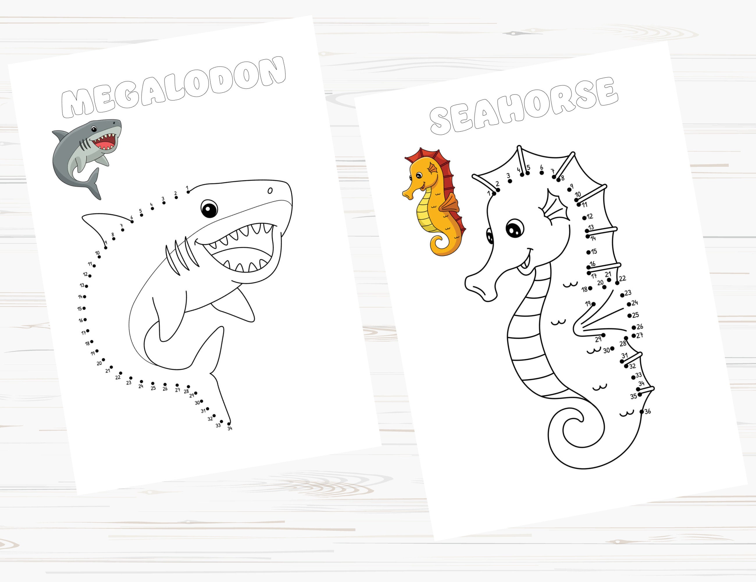 30 Sea Animal Dot to Dot | Coloring Pages Kids and Toddlers | Connect ...
