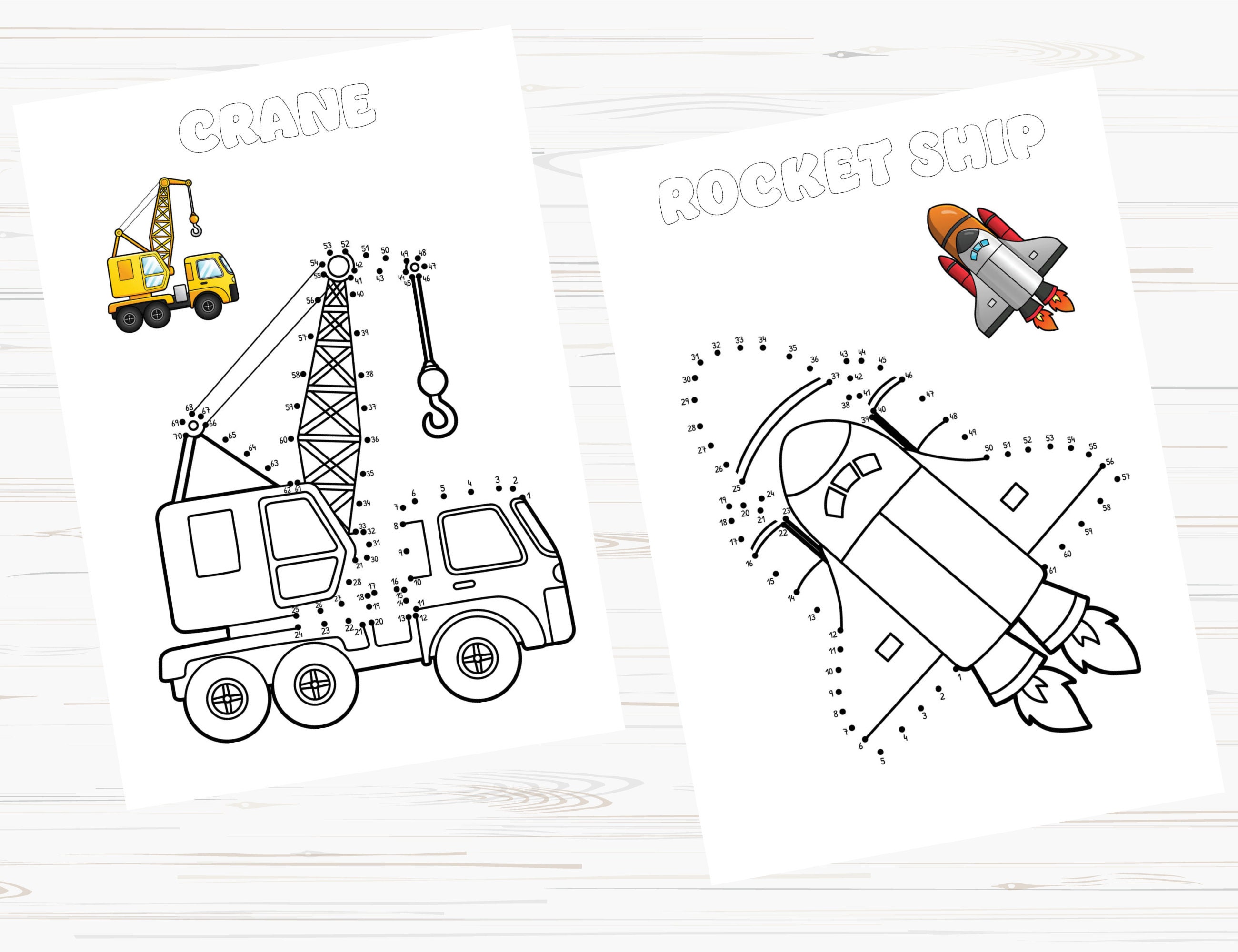 30 Vehicles Dot to Dot | Coloring Pages Kids and Toddlers | Connect the ...
