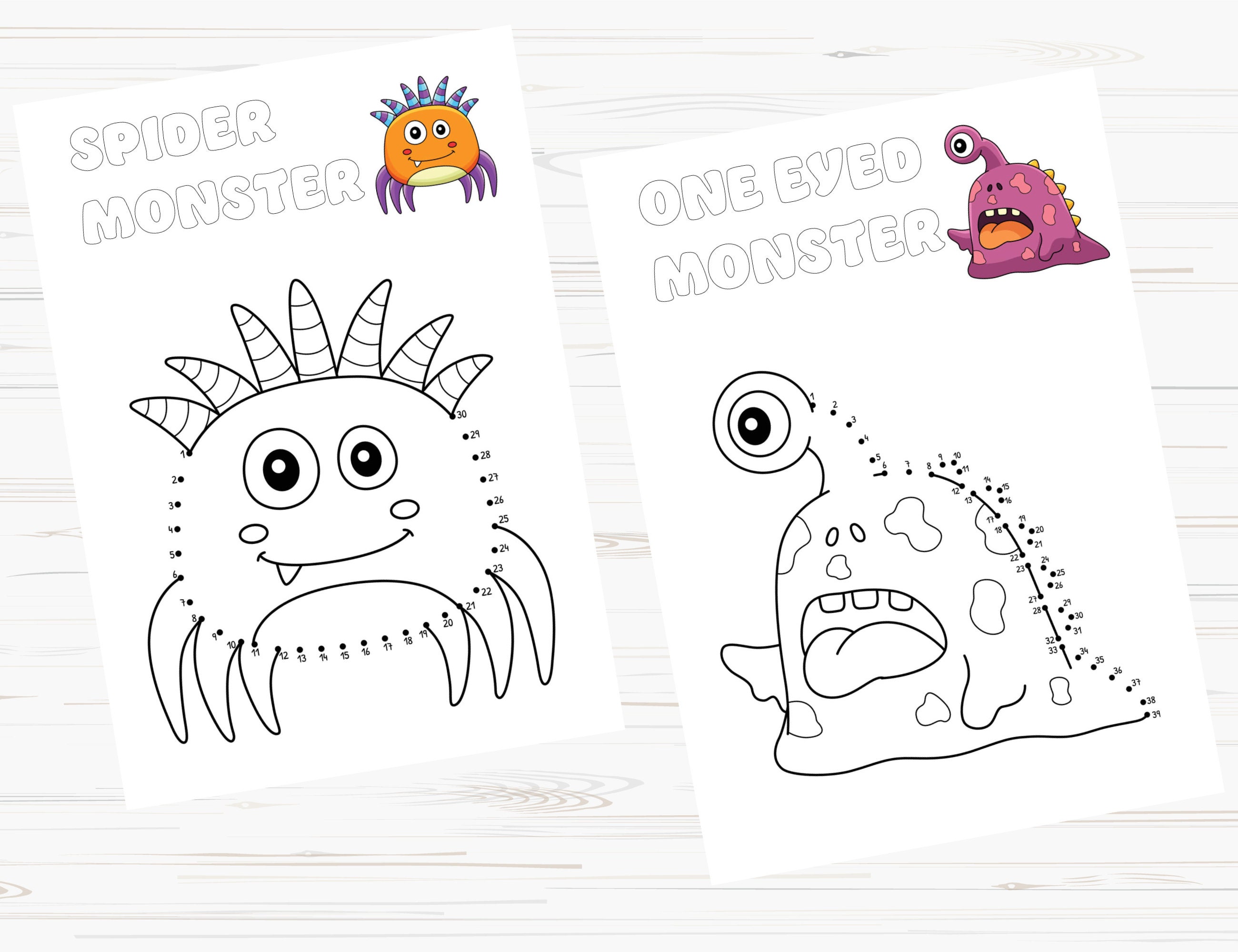 27 Monsters Dot to Dot | Coloring Pages Kids and Toddlers | Connect the ...