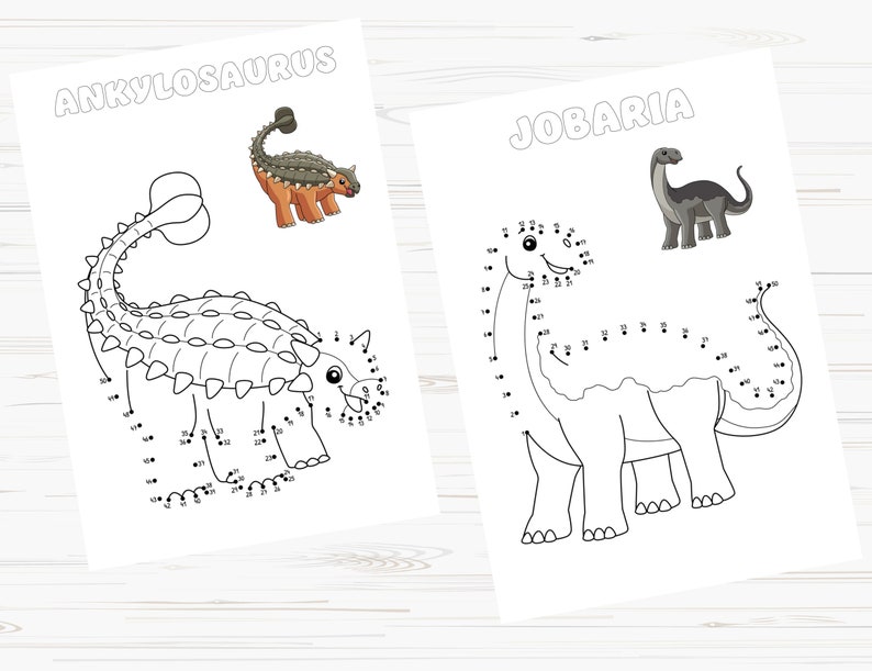 30 Dinosaur Dot to Dot | Coloring Pages Kids and Toddlers | Connect the ...