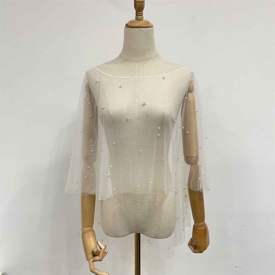 Pearled Shawl, Wedding Dress Cape, Bridal Shawl, Detachable Shawl ...