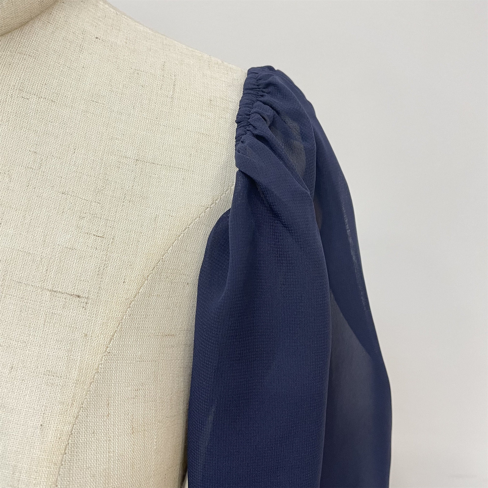 Chiffon Sleeves, Detachable Sleeves, Dark Blue Sleeves, Ruffle-edge ...