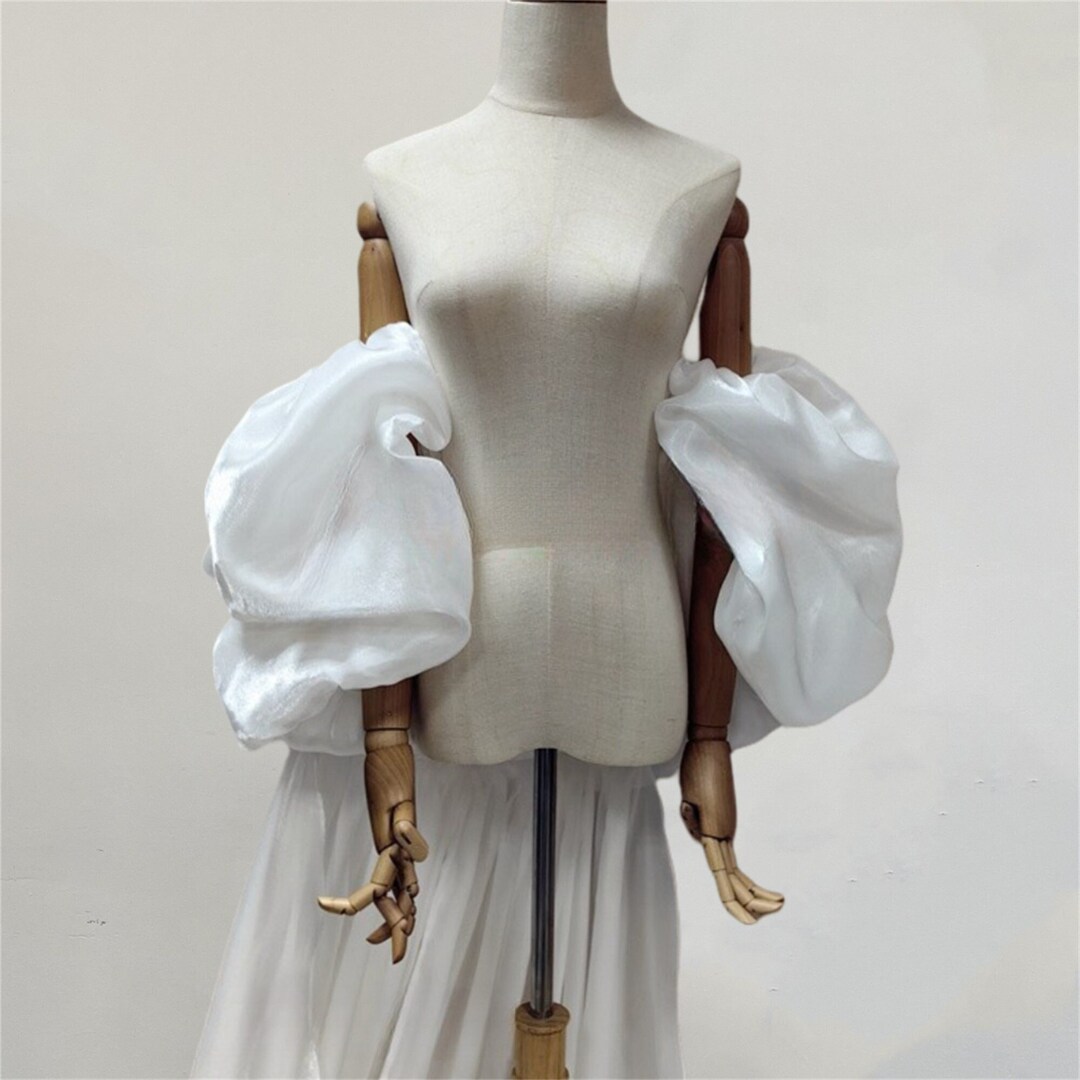 Off-the-shoulder Cape, Wedding Dress Cape, Puff Sleeve With Train ...